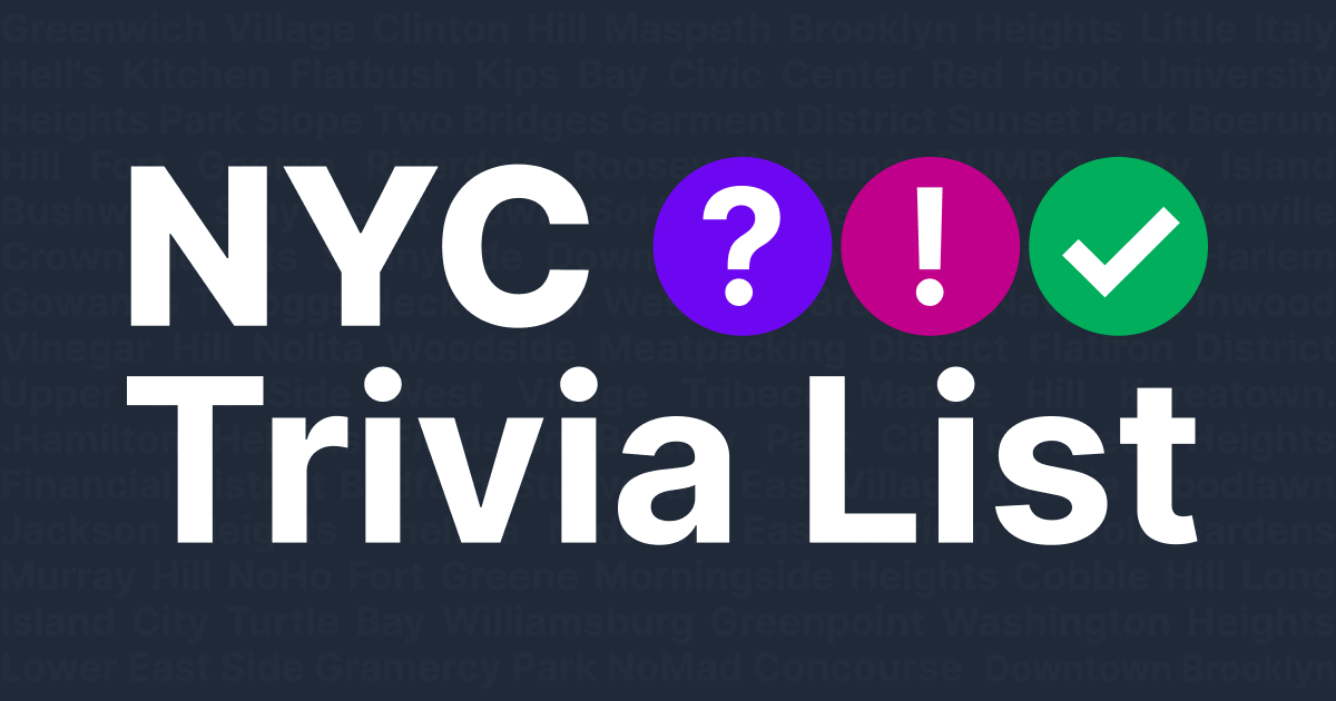 NYC Trivia List